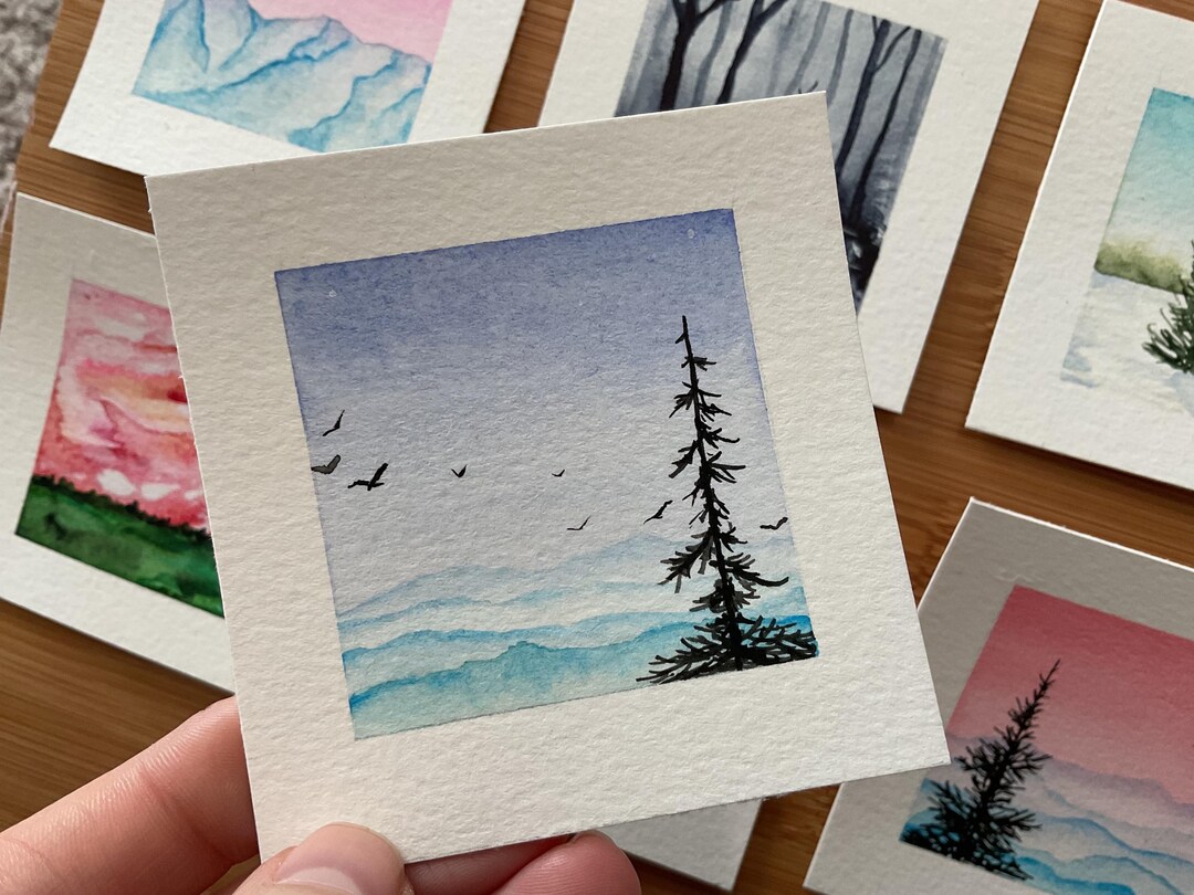 Mini 3x3 Watercolor Originals | Mini Art | Gift | One of a Kind ...