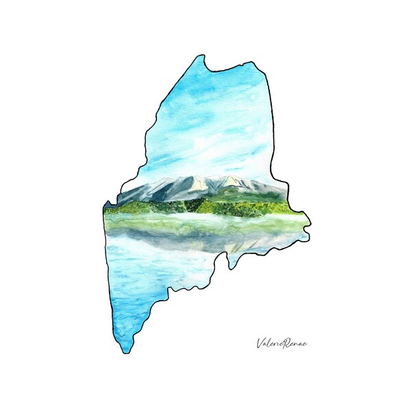 Katahdin Print Painting - Etsy