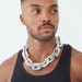 Silver Chunky Chain Choker - Etsy