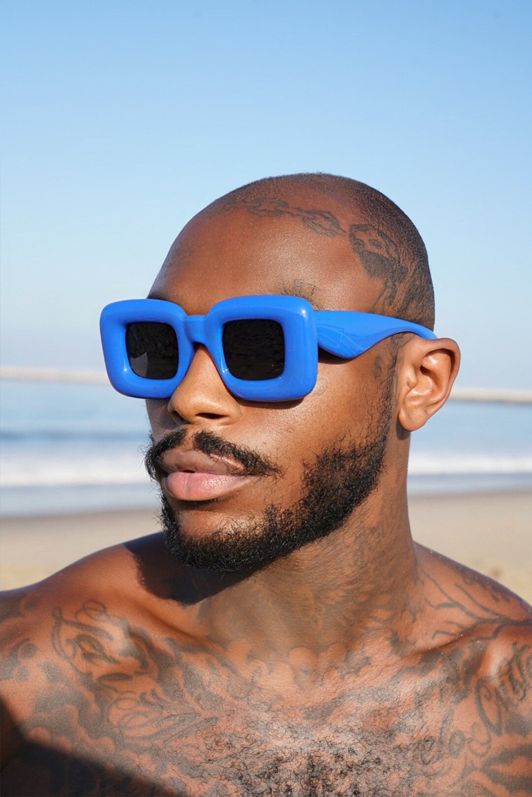 Blue Puffed Retro Shades - Etsy