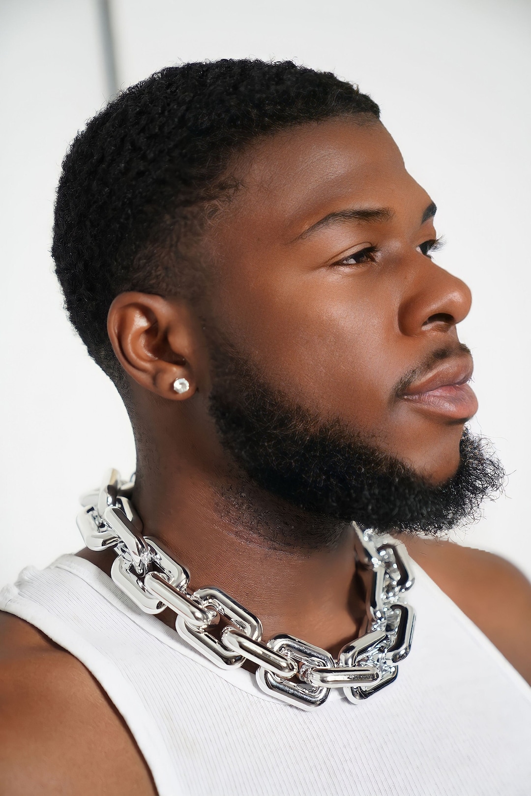 Silver Chunky Chain Choker - Etsy