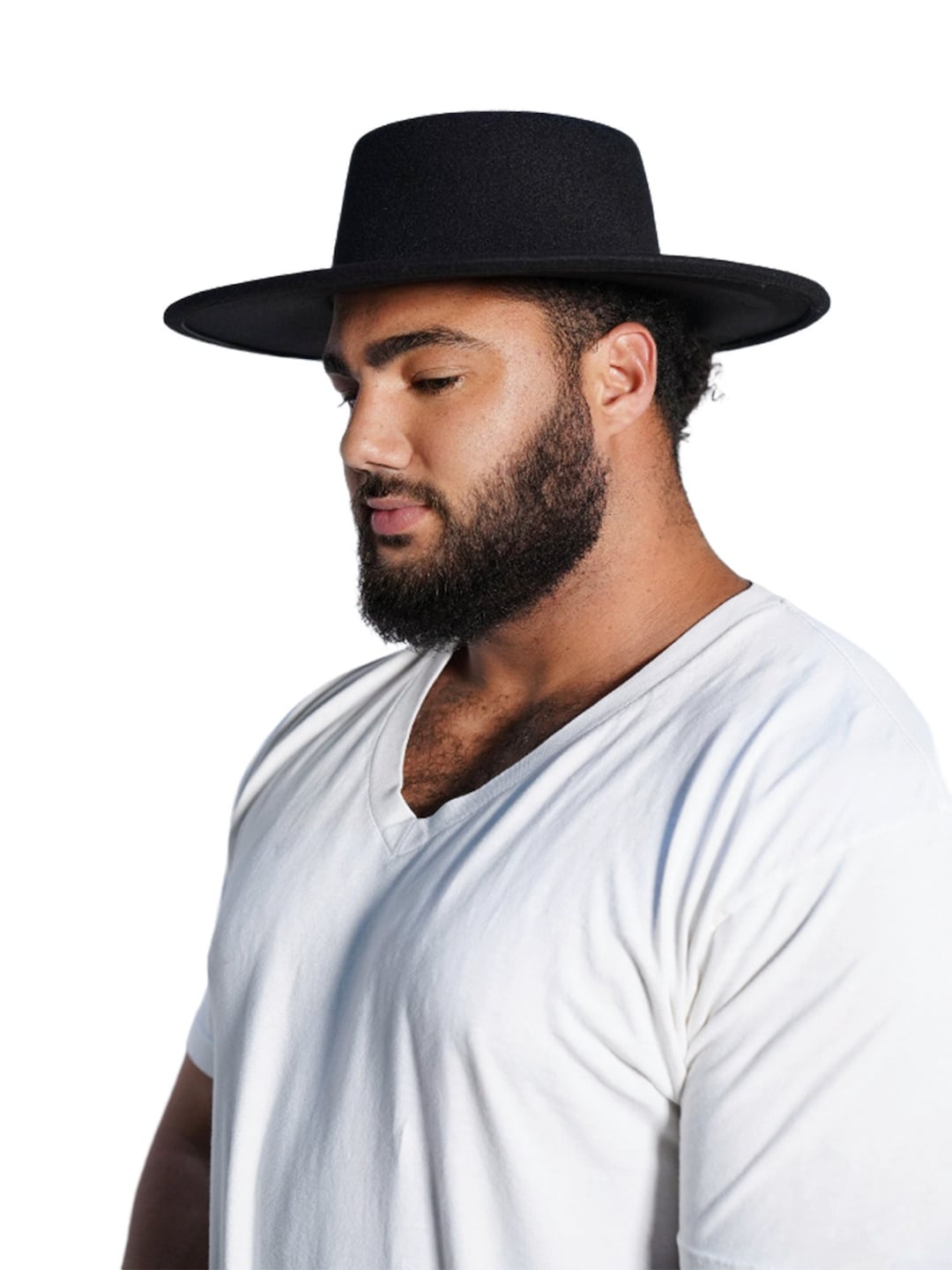 Unisex Black Boater Fedora Hat , Big Wide Brim Fedora Hats for Women ...