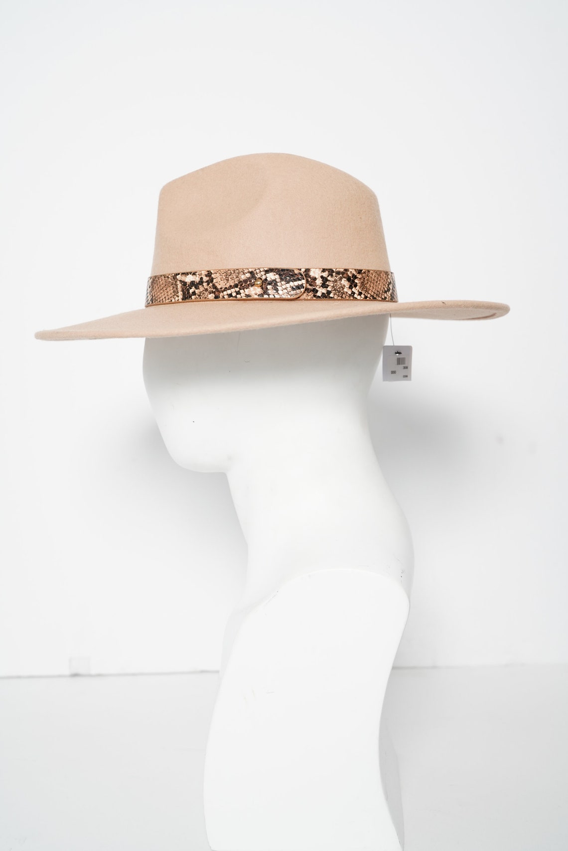 Men's Walnut Cream Wide Brim Fedora With Snake Details - Etsy