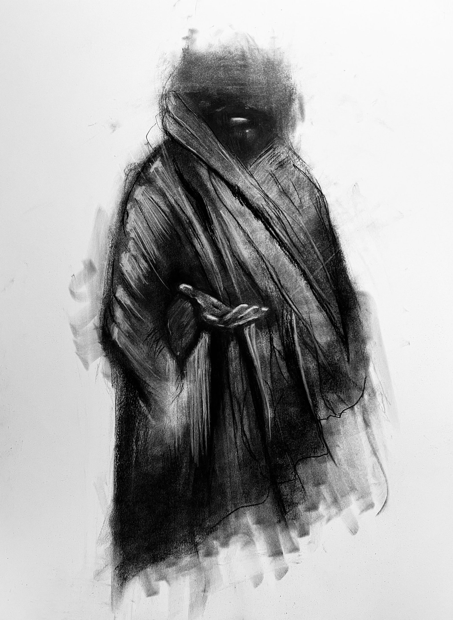 Charcoal Drawing, “saviour” Jesus, God, Christian Art. A1 Size Original ...