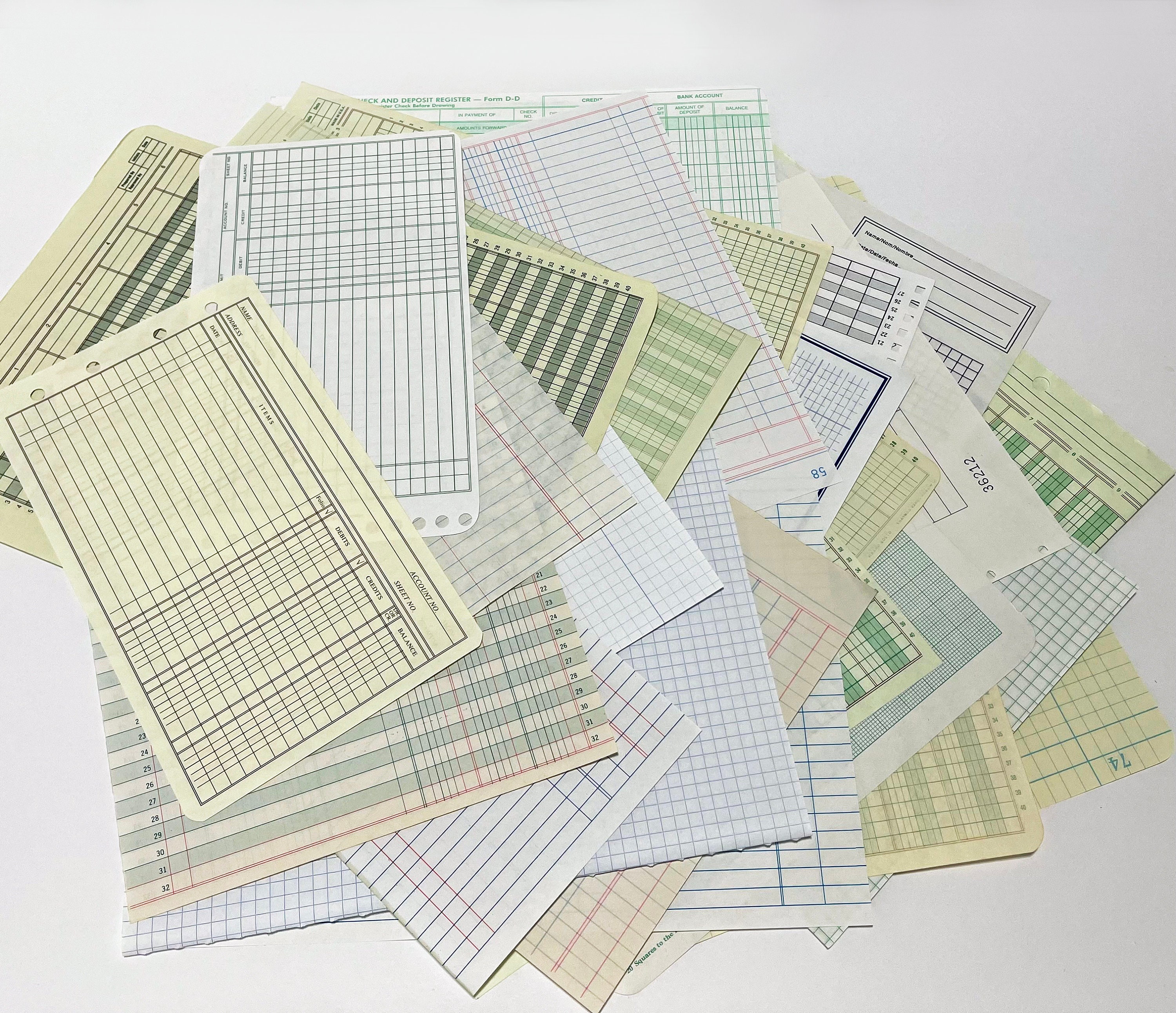 Ledger & Graph Paper Assortment for Art Journal Junk Journaling ...