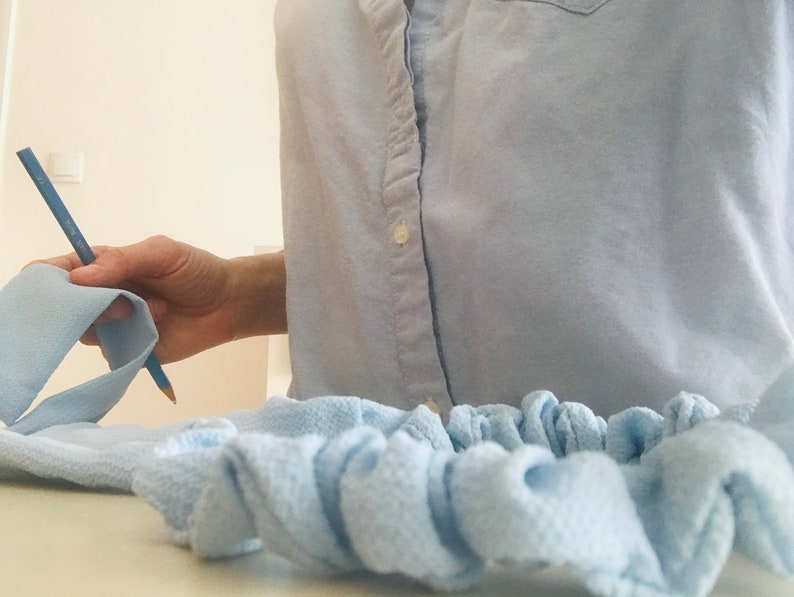 Cotton Light Blue Hair Band With Ribbons for Tying Hair - Etsy