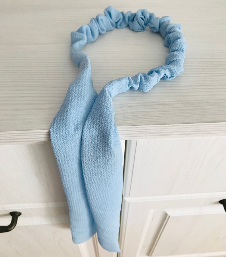 Cotton Light Blue Hair Band With Ribbons for Tying Hair - Etsy