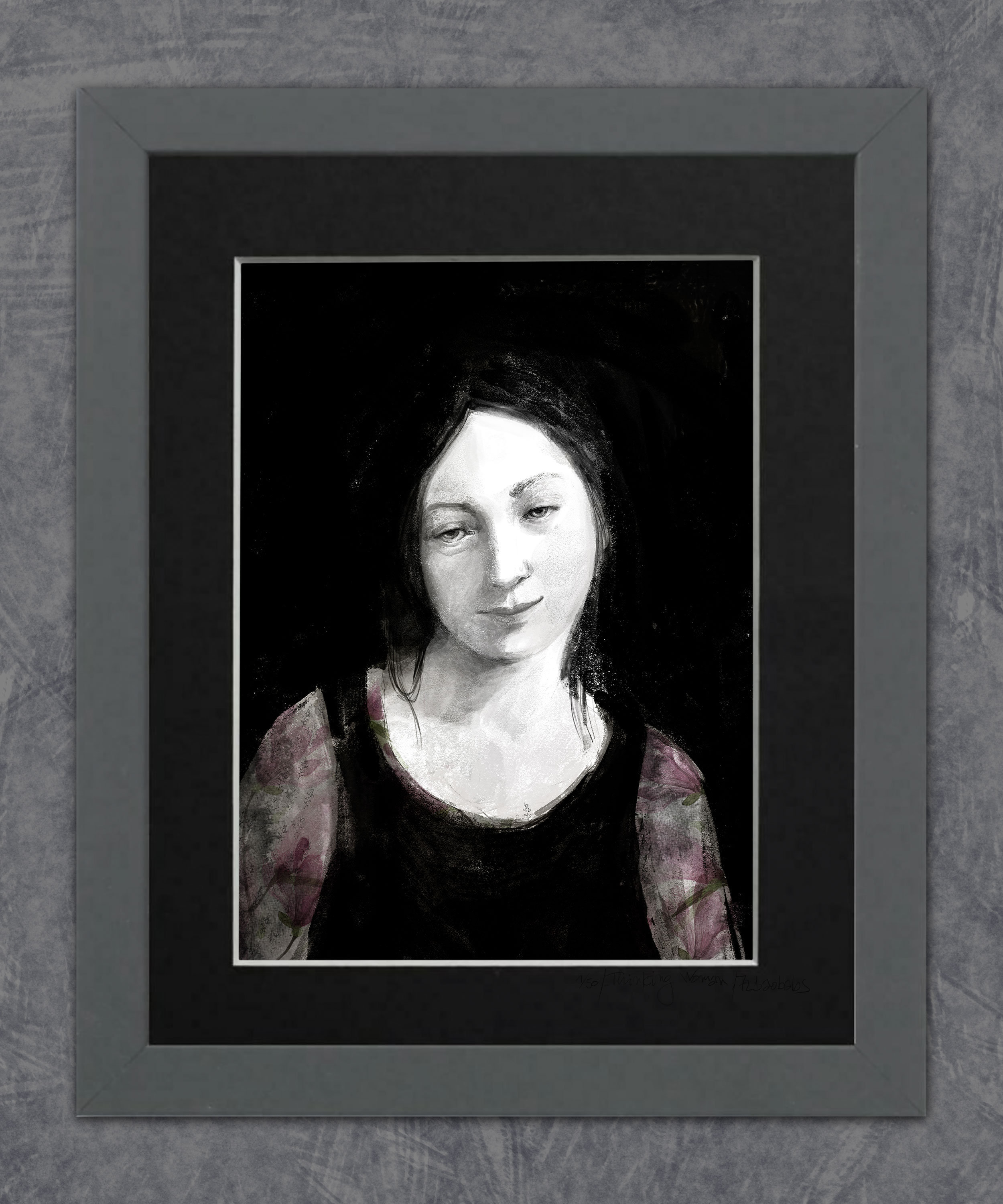 Art Print the Thinking Woman Portrait From My - Etsy