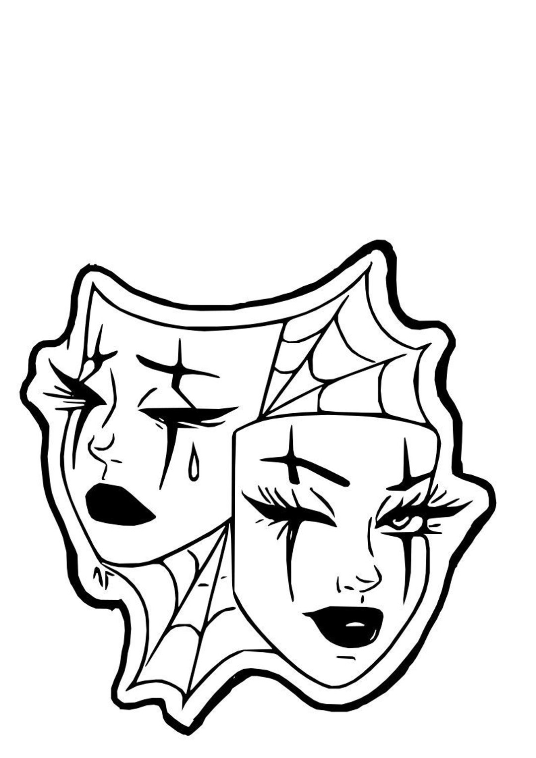 Two Faces Mask Faces SVG PNG Digital File for Circut - Etsy