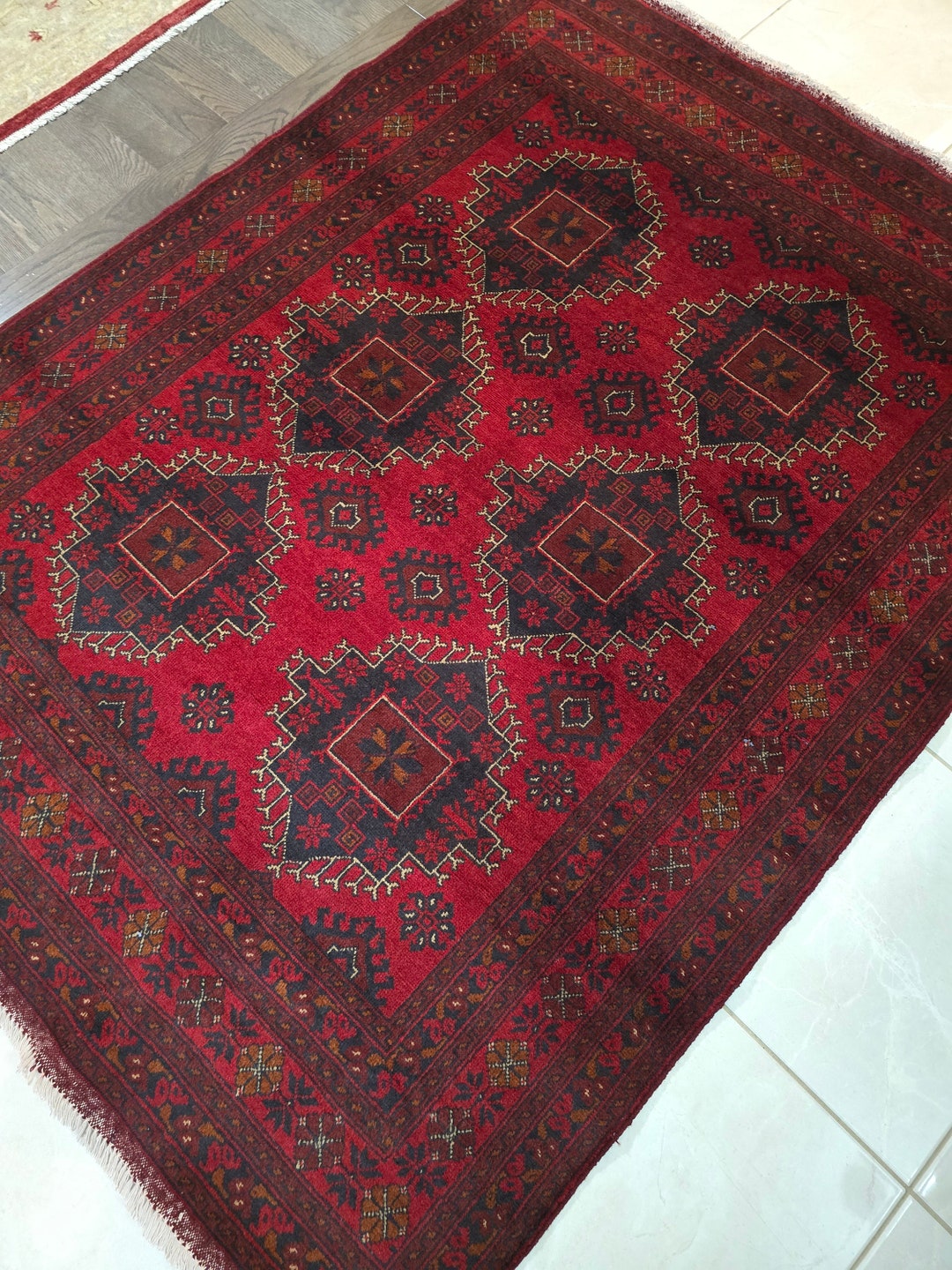 6' 5" X 5' Brand New Afghan Khal Mohammadi Rug, Khal Muhamadi Turkoman ...