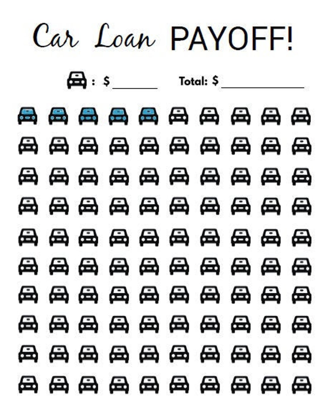 Car Loan Payoff Sheet | Car Loan Log | Car Debt Payoff Tracker | Car ...