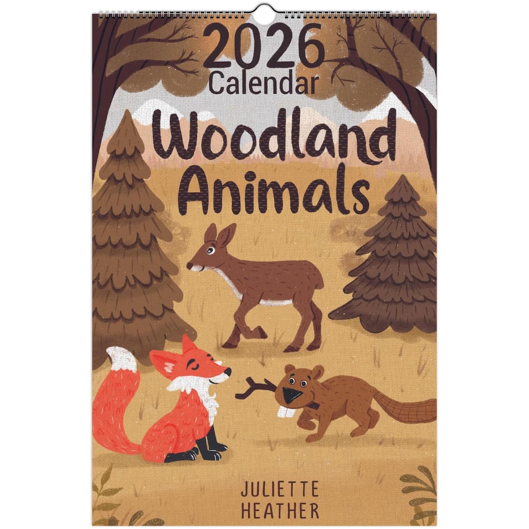 2026 Woodland Animals Wall Calendar, Illustrated Nature Art Calendar ...