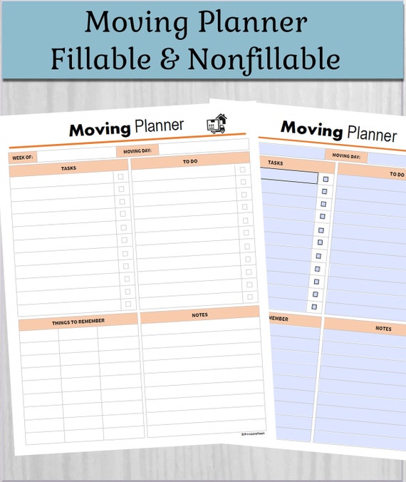 Moving Planner Moving Tracker Task Sheet for Moving - Etsy