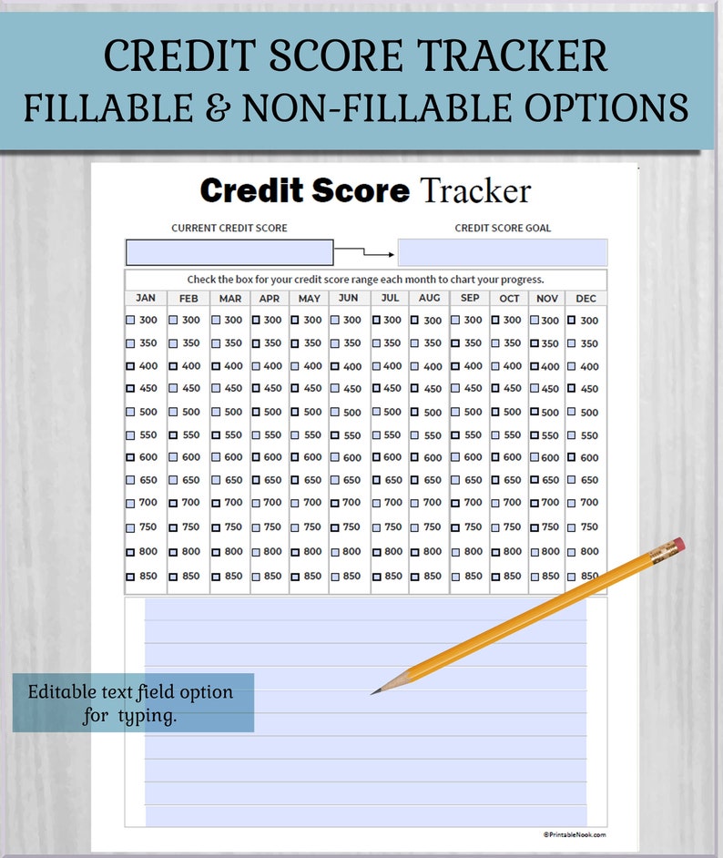 Credit Score Tracking Sheet | Credit History | Improve Credit Health ...