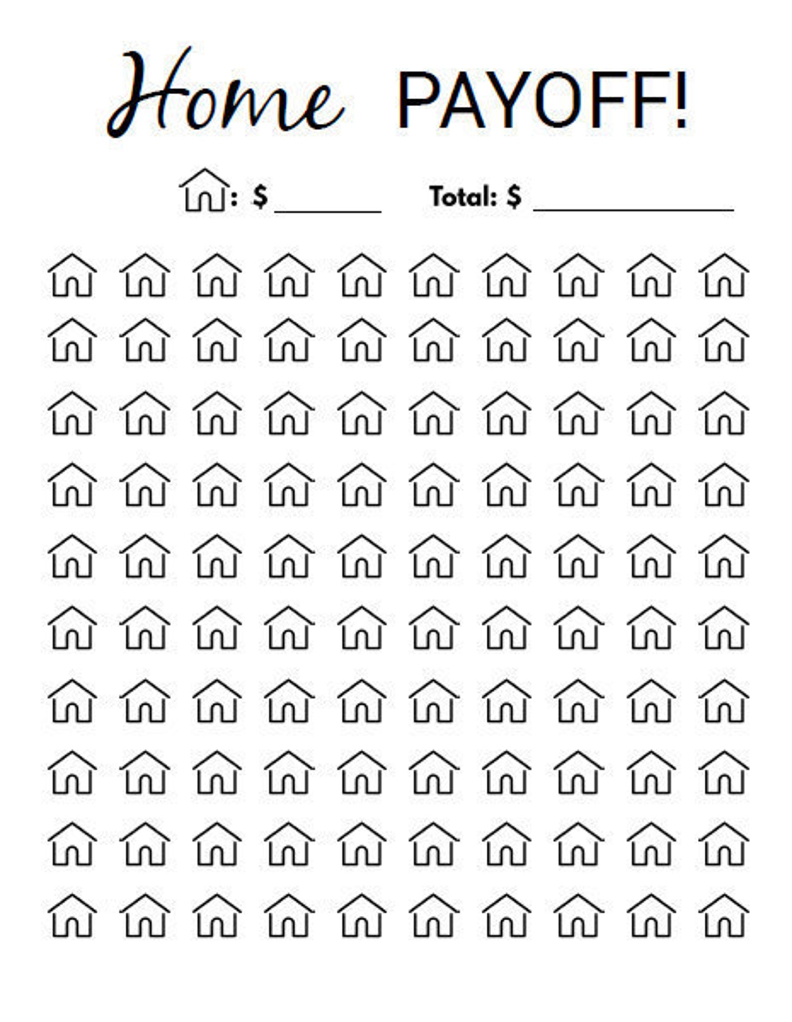 Mortgage Payoff Tracker Sheet: Home Loan Coloring Page (printable) - Etsy