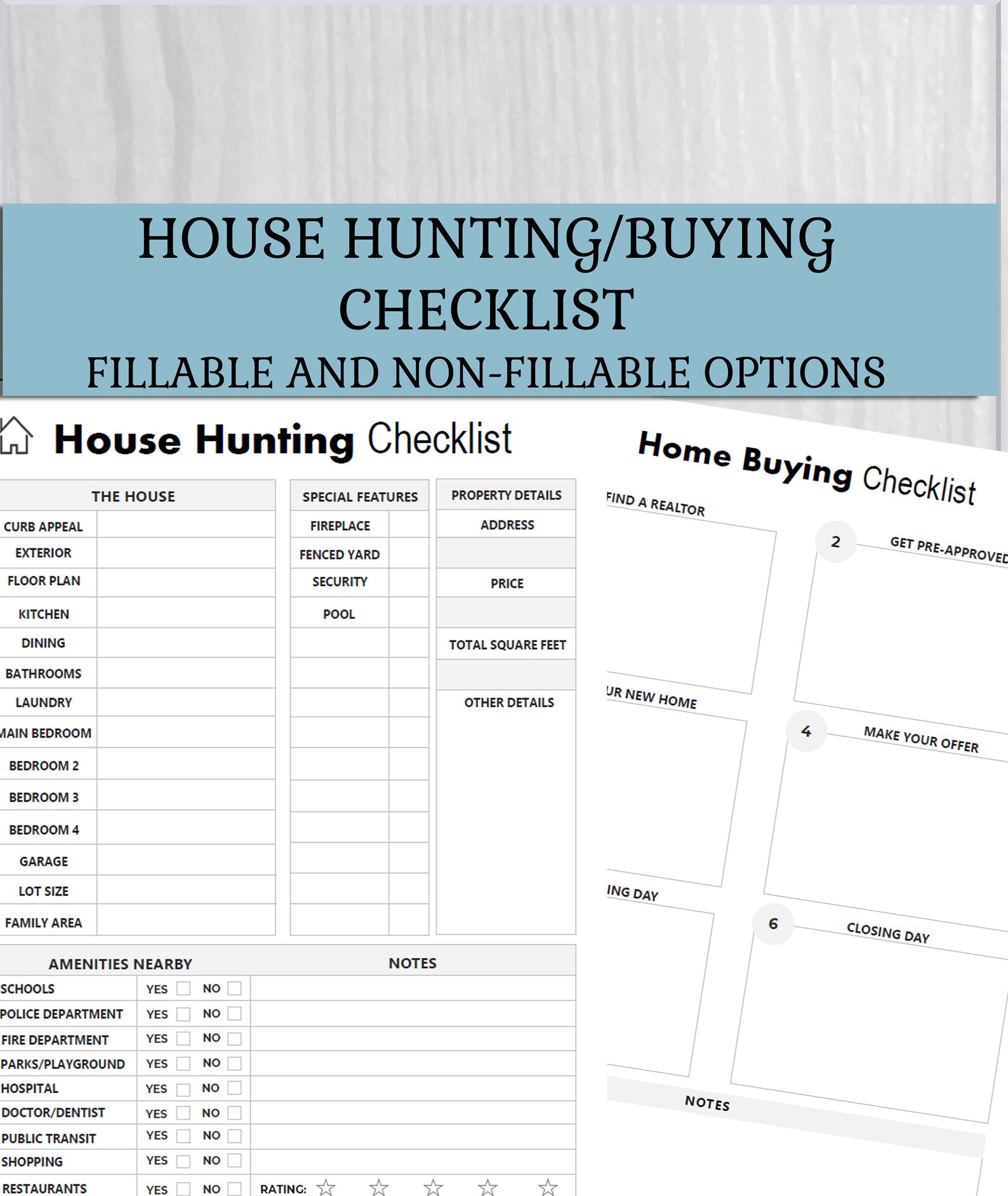 House Hunting Checklist | Home Buying | House Tracker | House ...