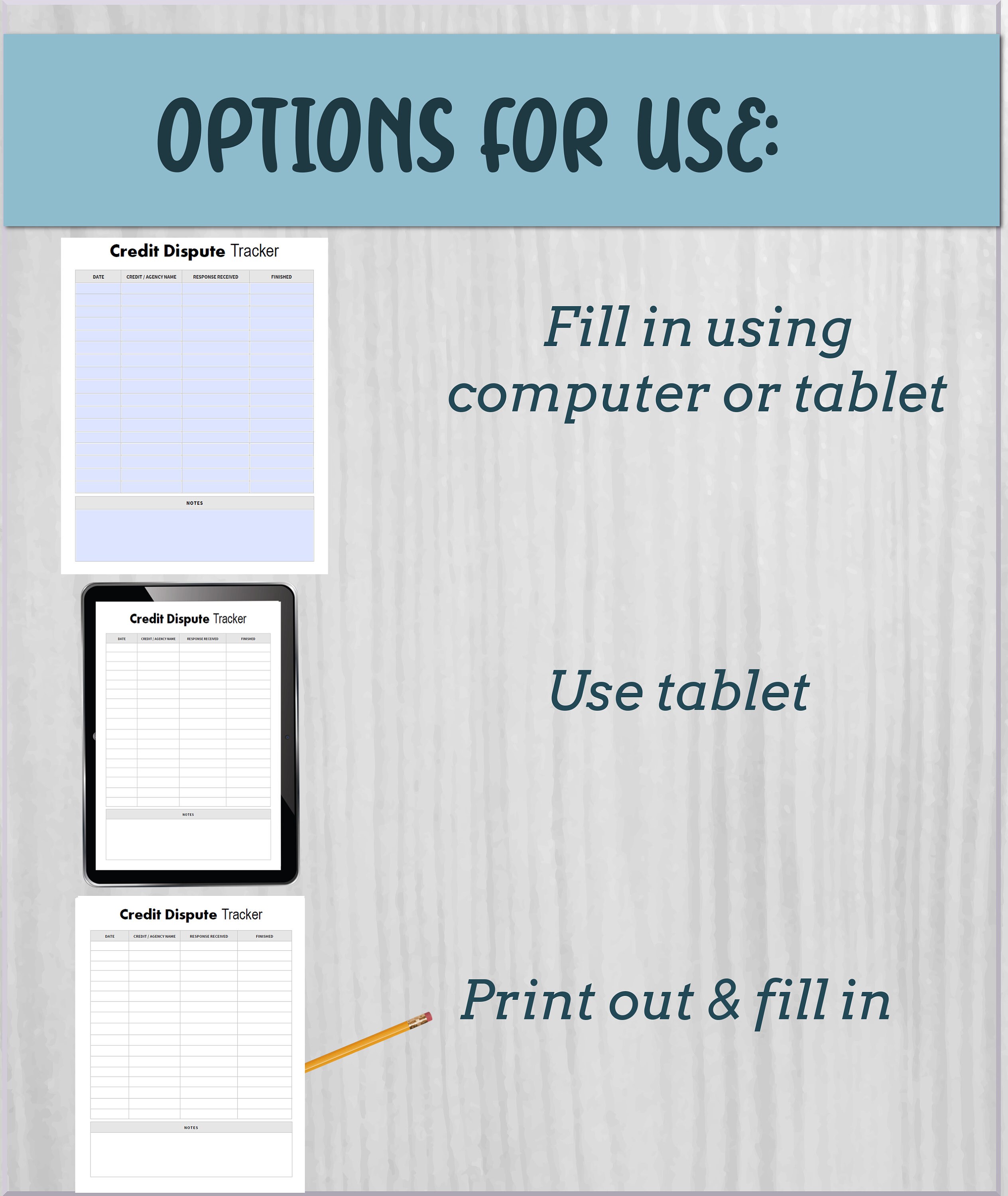 Credit Dispute Tracker | Credit Inquiry | Log Sheet | Credit Debt ...