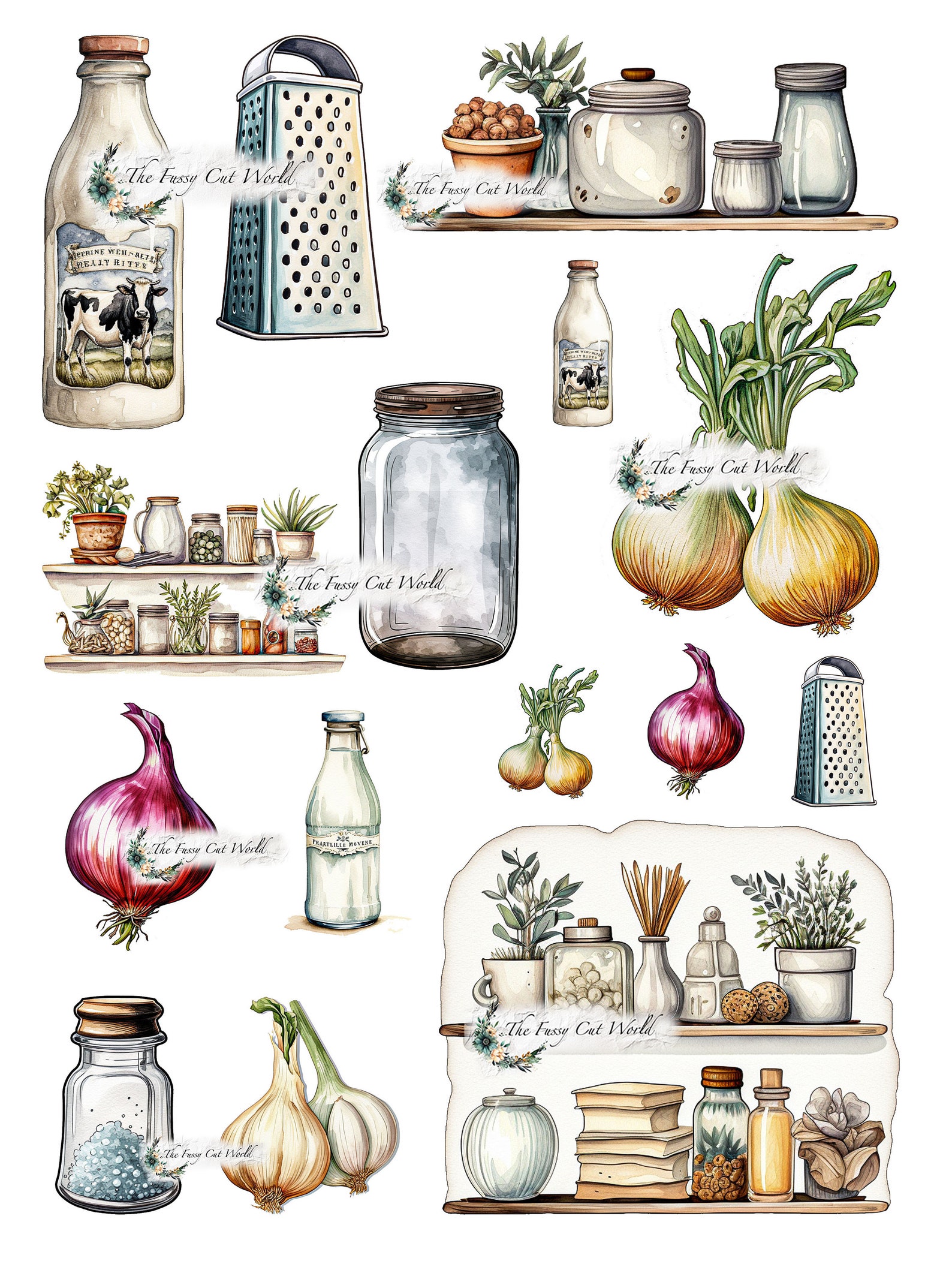 Kitchen Items Digital Prints: Scrapbooking Ephemera (digital Download ...