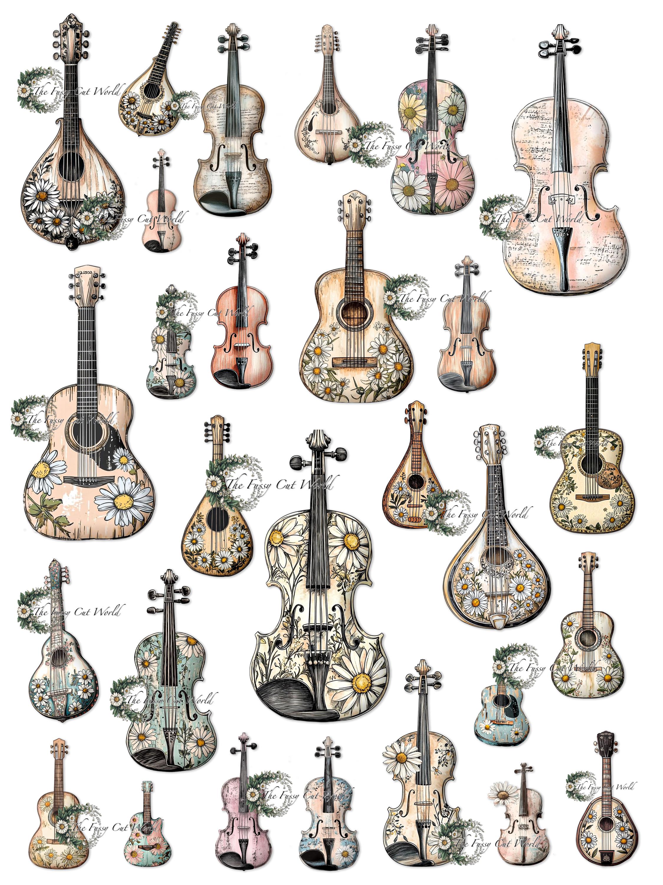 Vintage Musical Instruments Ephemera: Junk Journaling Clipart (digital ...
