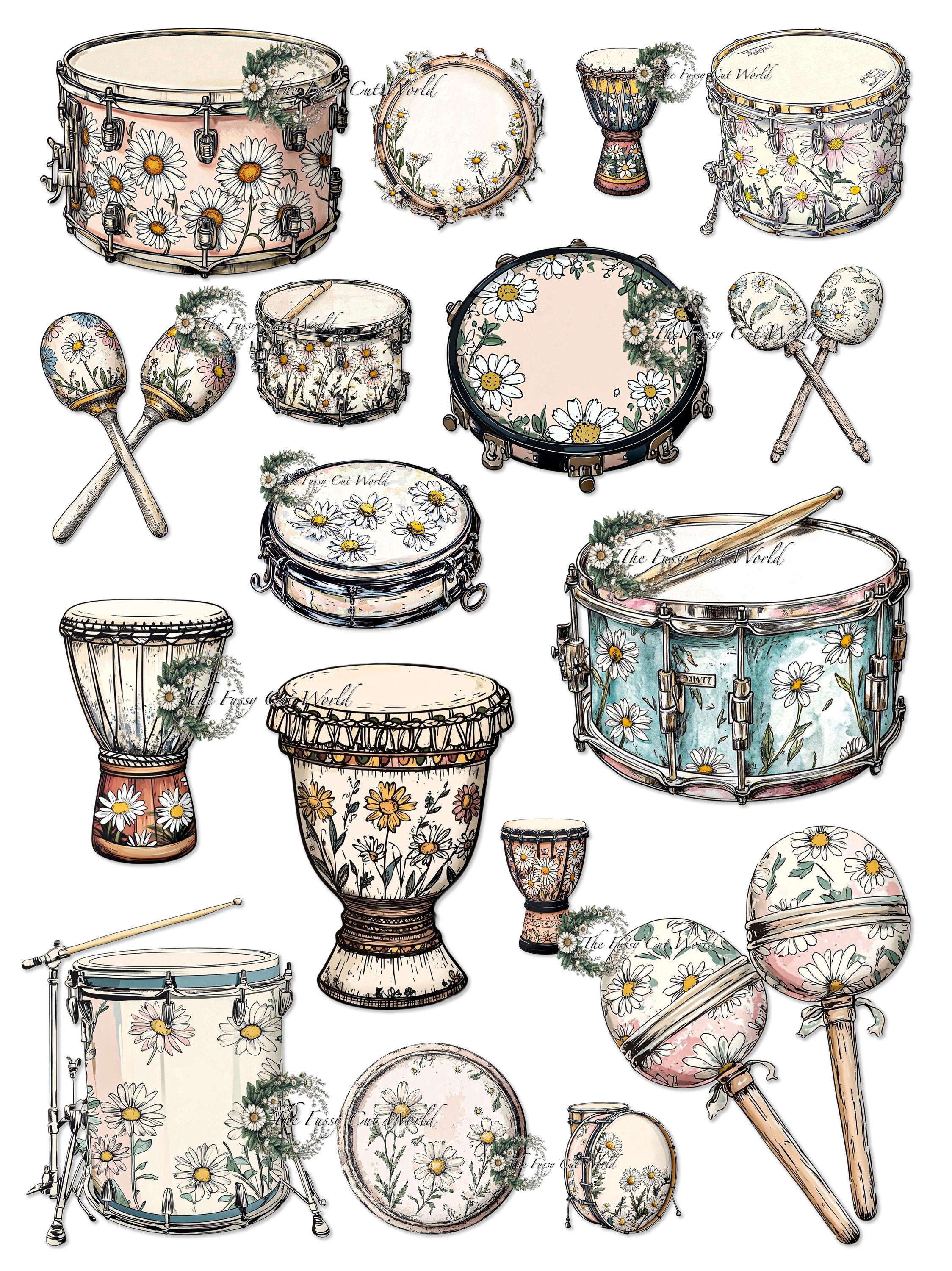Vintage Musical Instruments Ephemera: Junk Journaling Clipart (digital ...