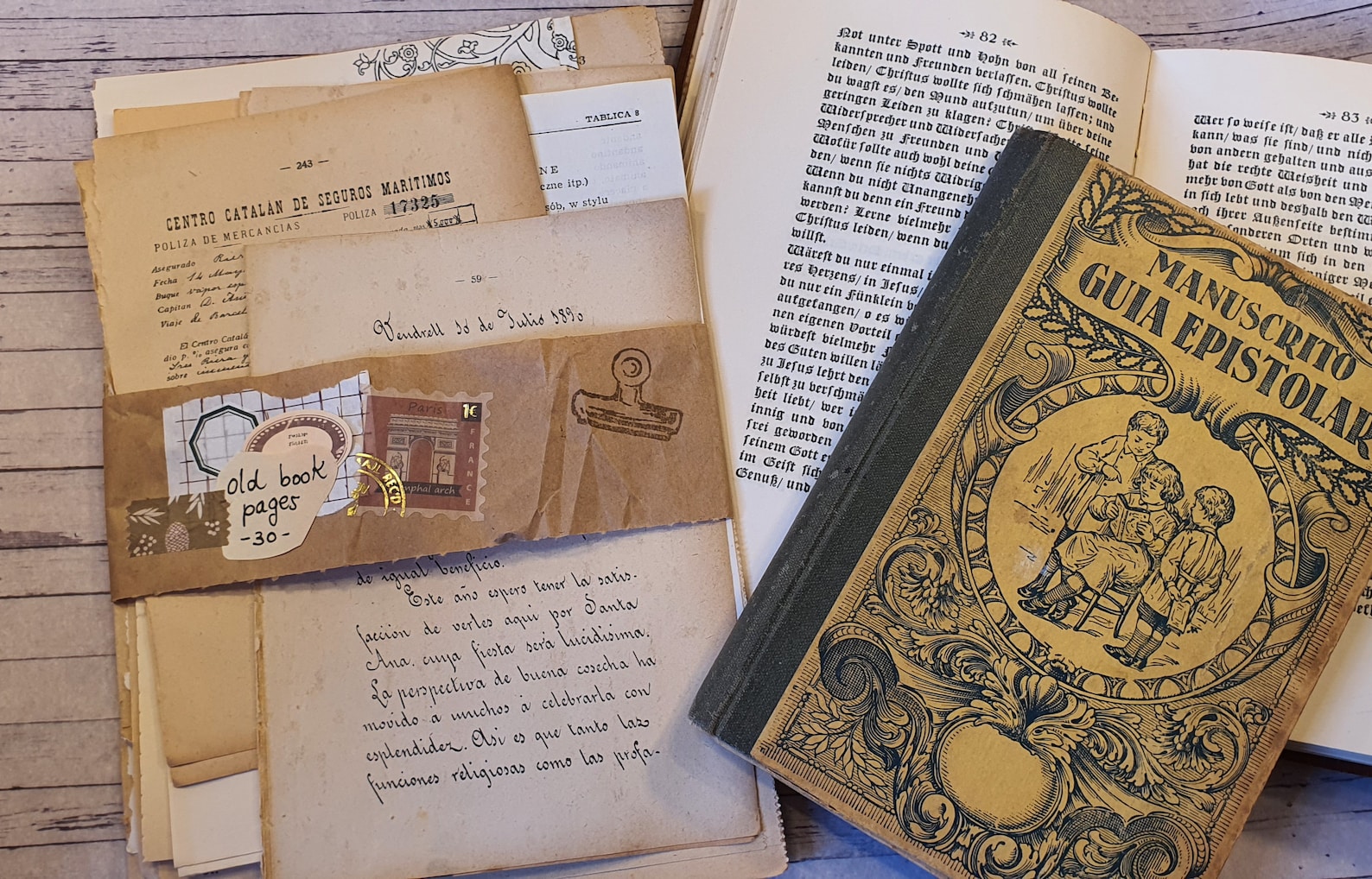 Old Vintage Bundle Papers - Diario - Vintage Paper - Páginas Antiguas ...