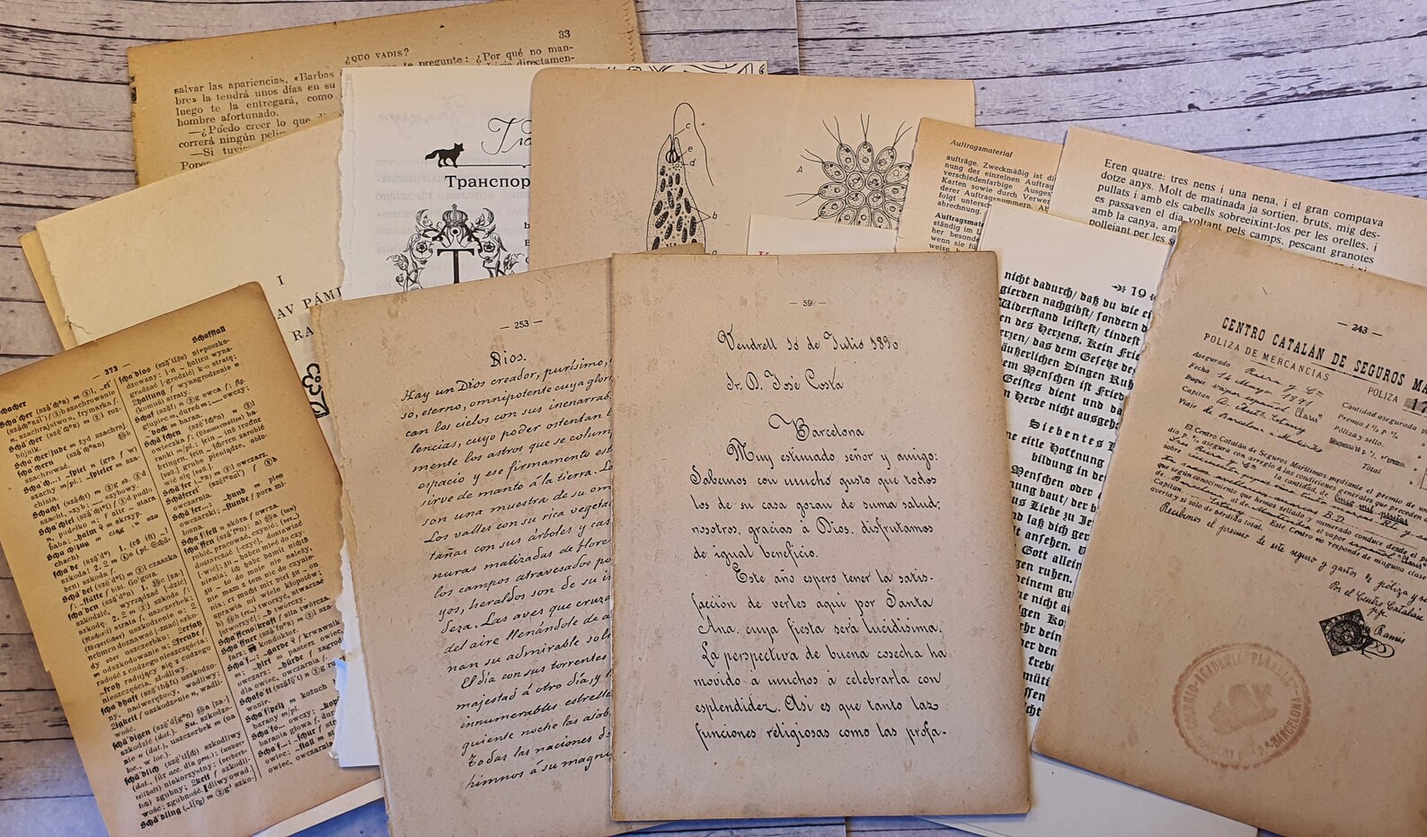 Old Vintage Bundle Papers Diario Vintage Paper Páginas | Etsy