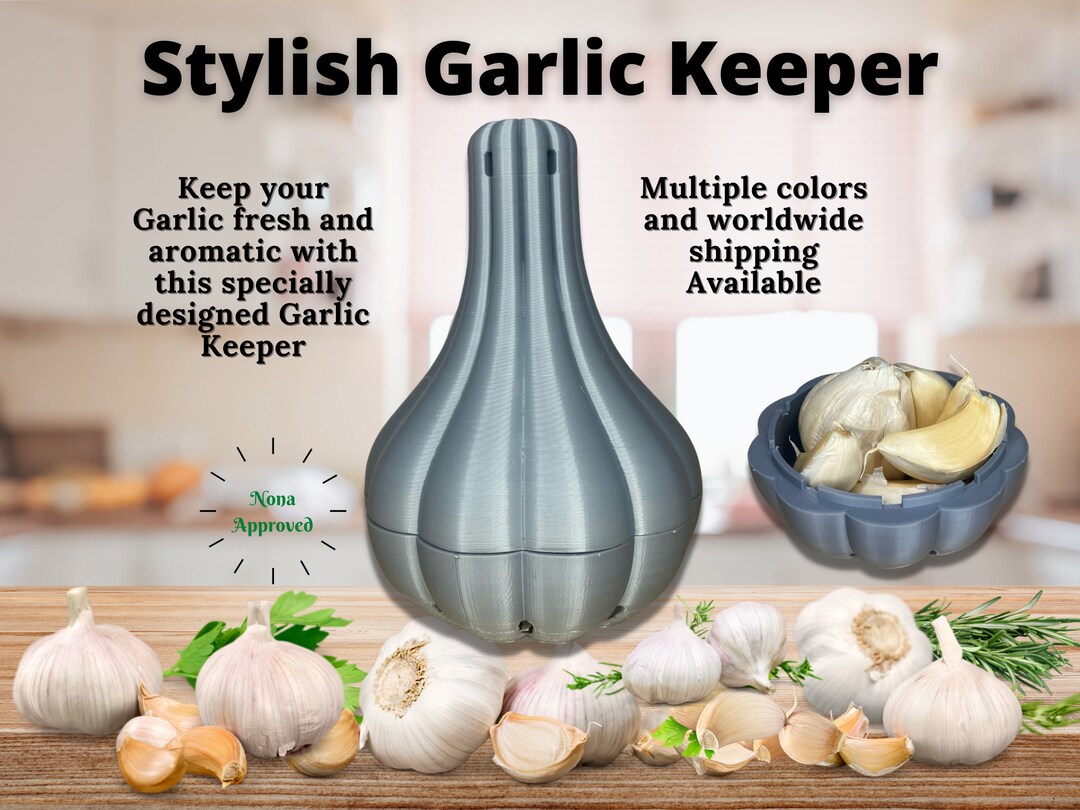 Garlic Keeper for Fresh Storage | Ventilated No Mold Garlic Container ...