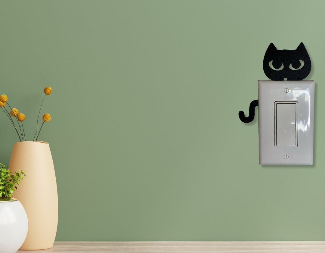 Cute Cat With Tail Silhouette Light Switch Home Décor. 3d Printed to ...