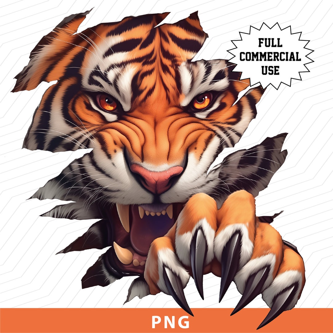 Tiger Scratch Watercolor PNG: Mascot Team Claws (digital File) - Etsy