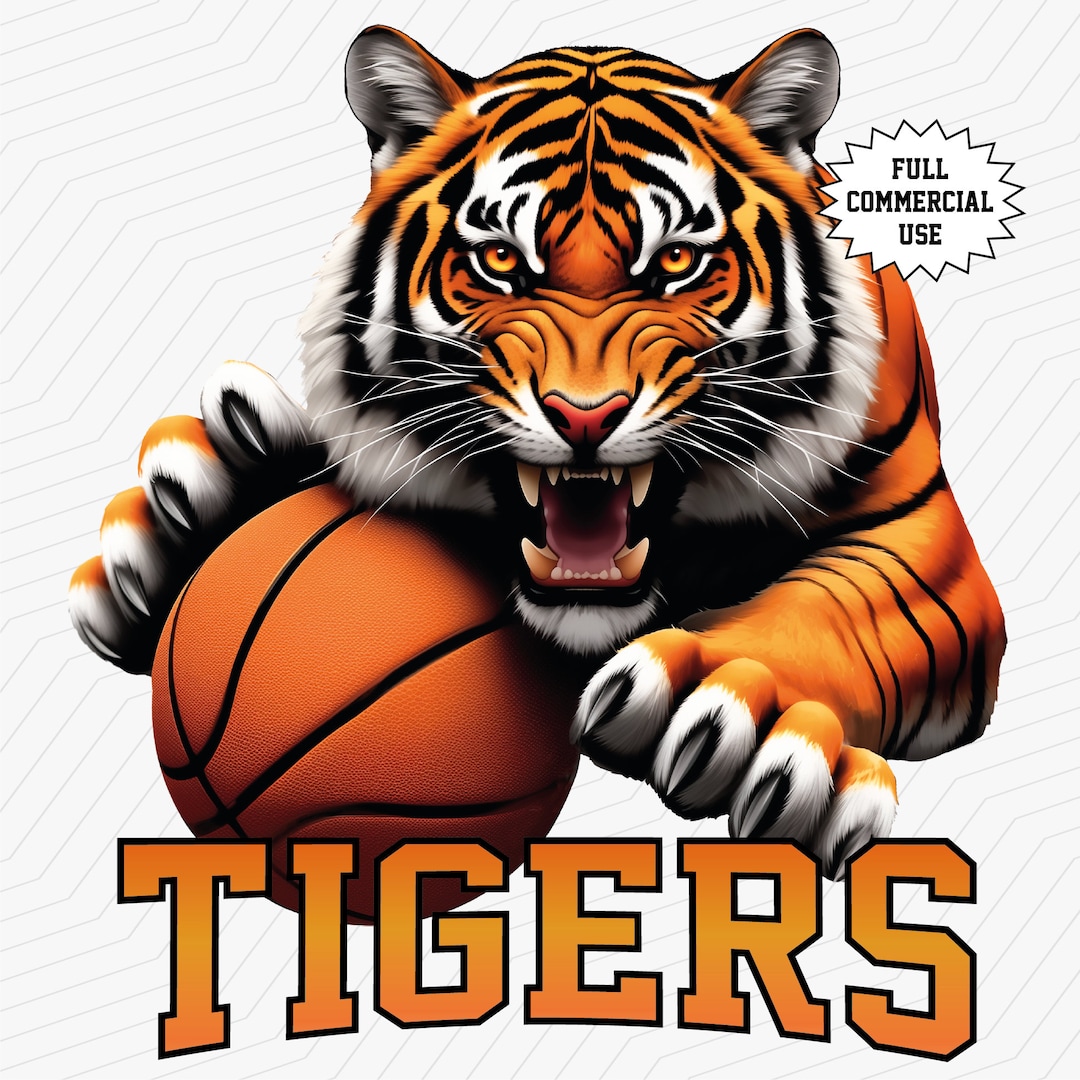 Go Tigers Basketball PNG: School Mascot Sublimation Design (digital ...