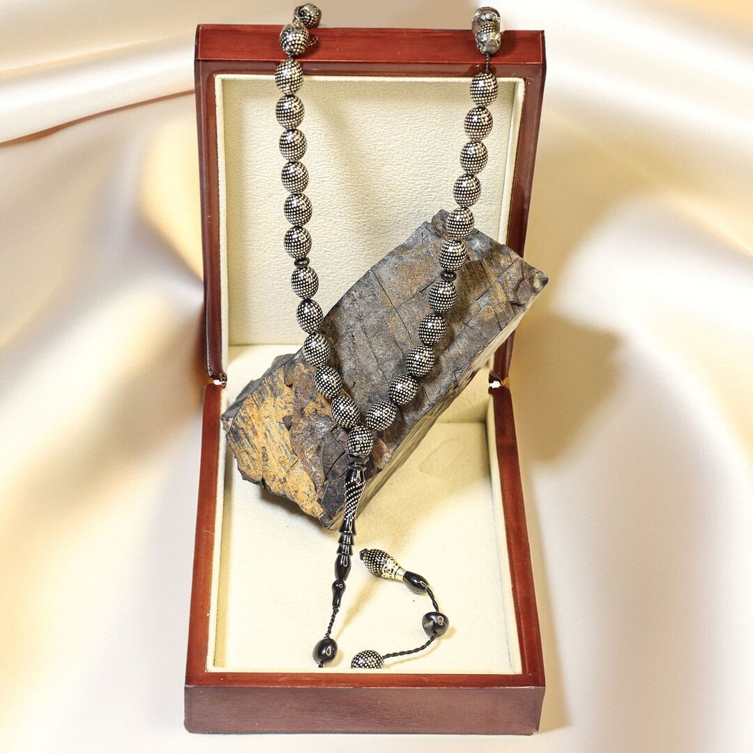 Oltu Stone Intensive Spot Silver Processing Model Rosary - Etsy