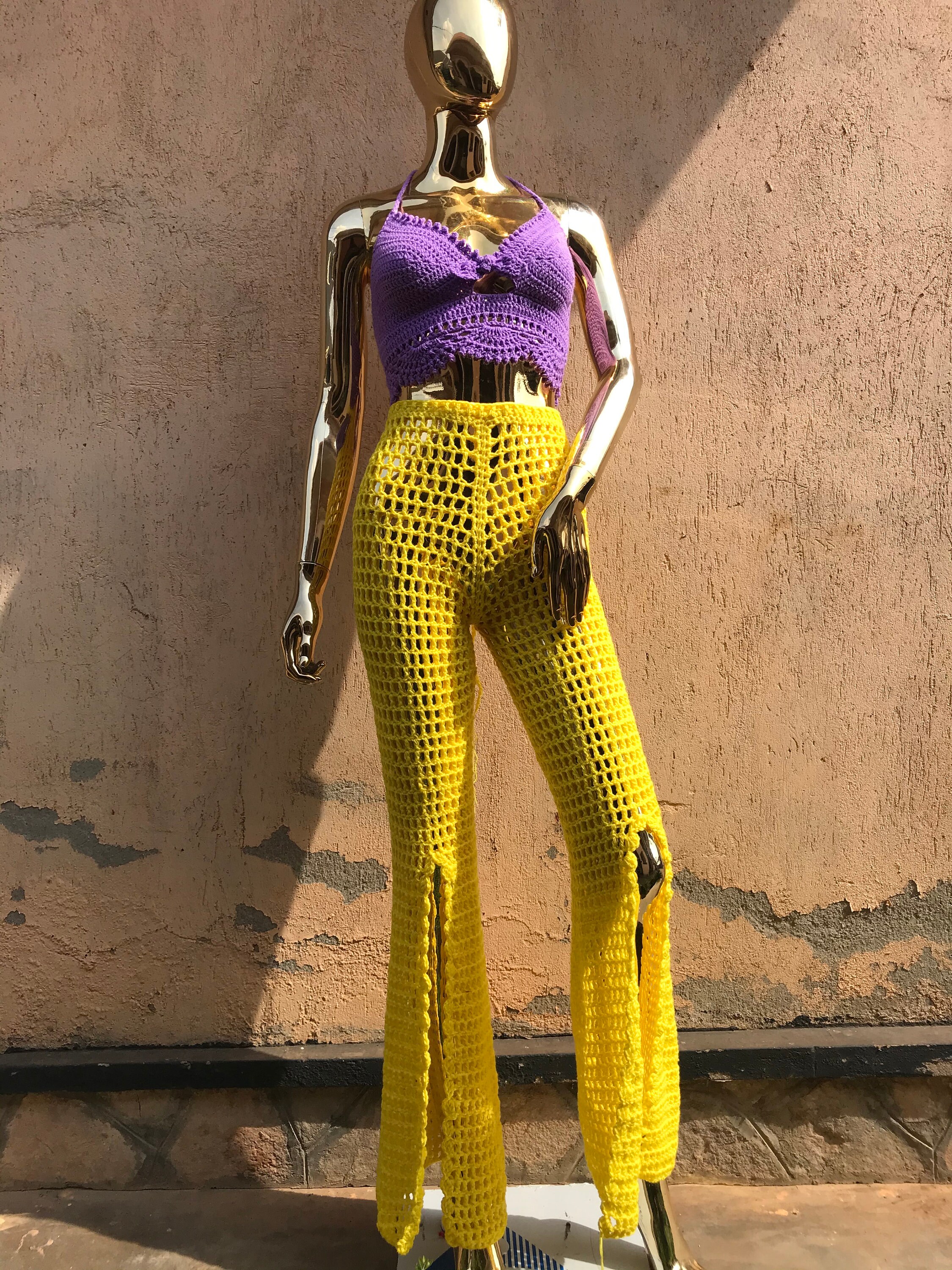 Slitted Mesh Bell Bottoms Pattern - Etsy