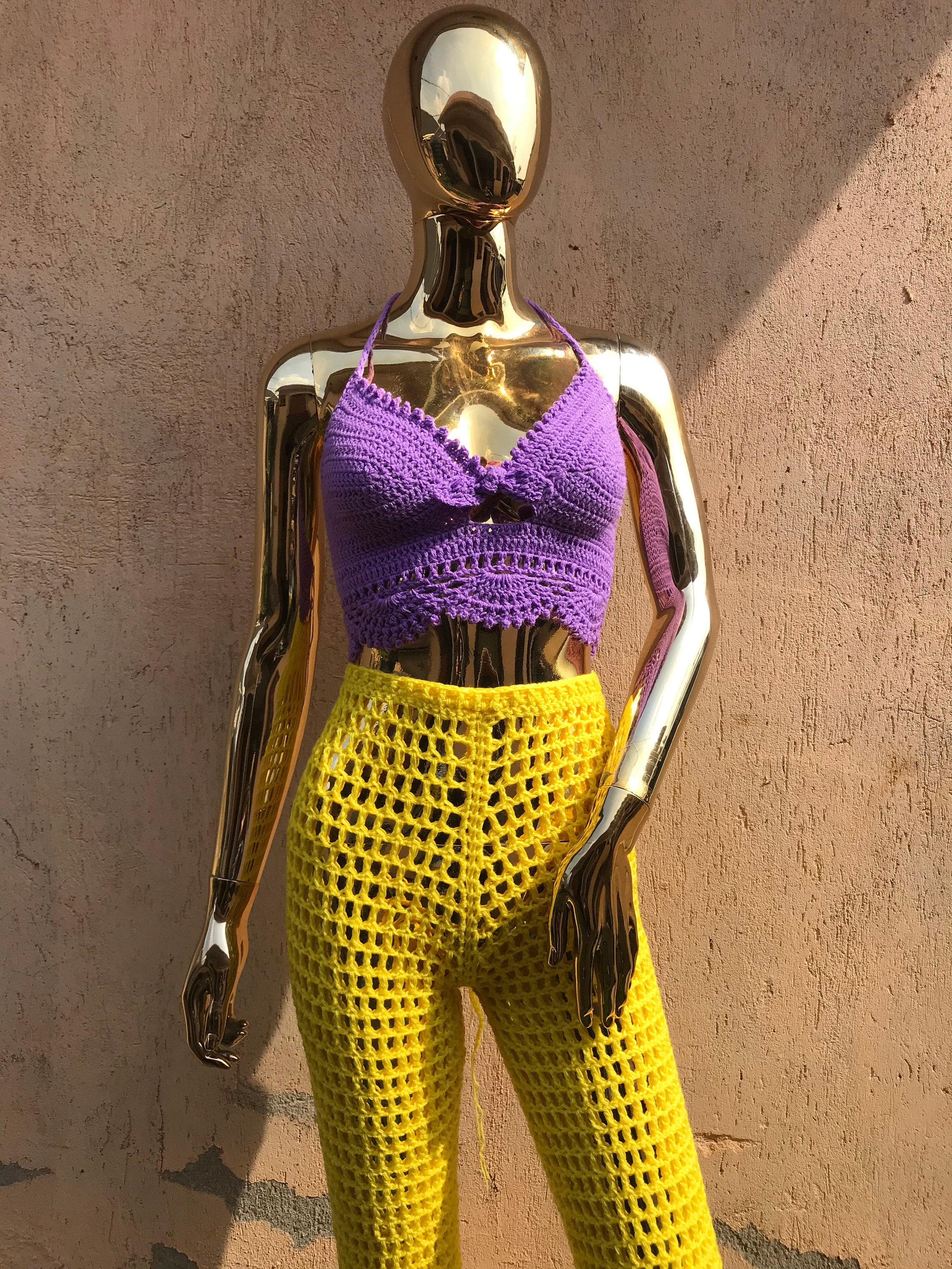 Slitted Mesh Bell Bottoms Pattern - Etsy