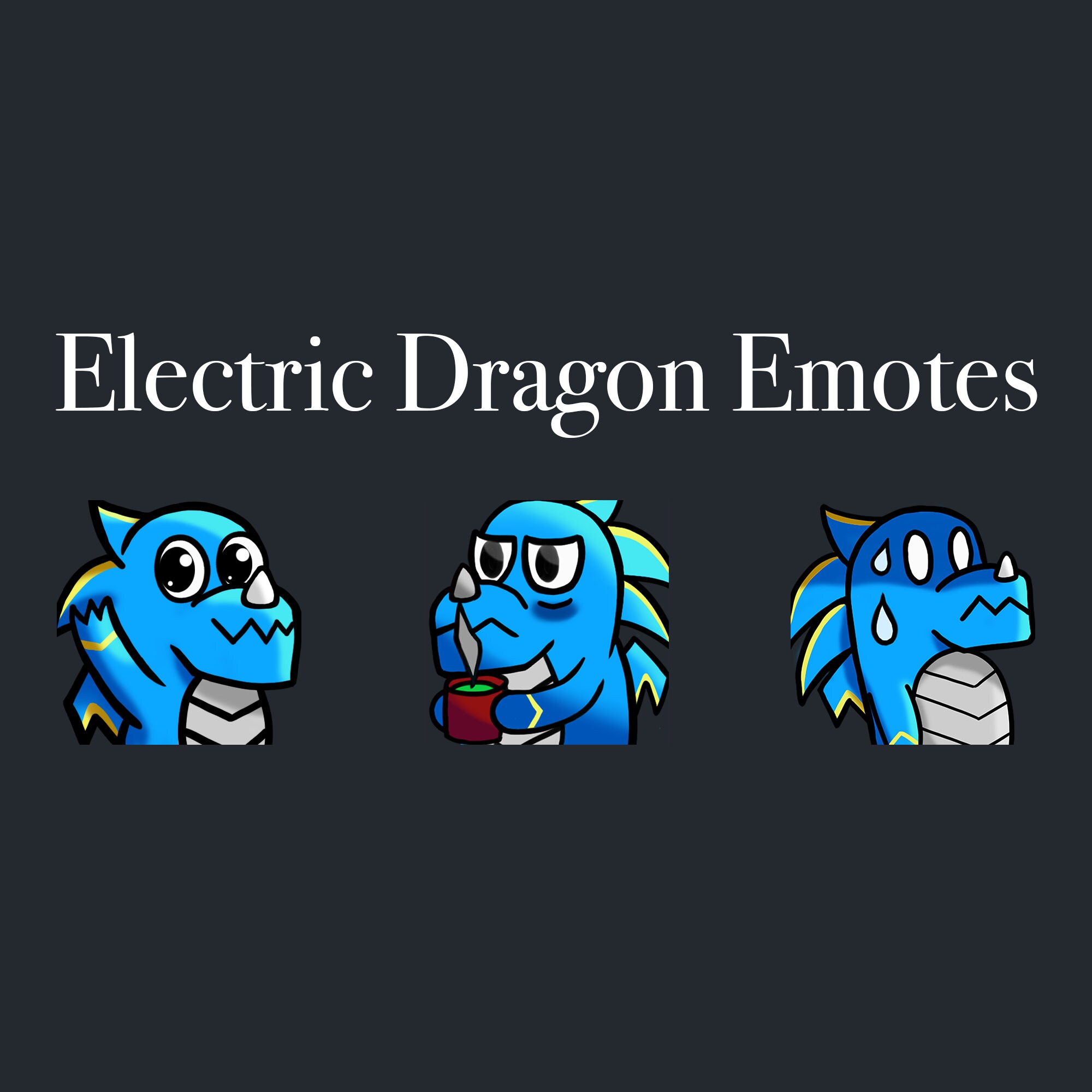 Electric Dragon Twitch Emotes - Etsy