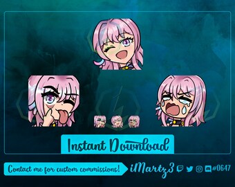 Honkai Star Rail March 7th Emote Set Pack | Cute Chibi Twitch Streamer ...