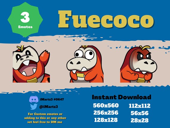 Fuecoco Twitch Emotes pokemon - Etsy