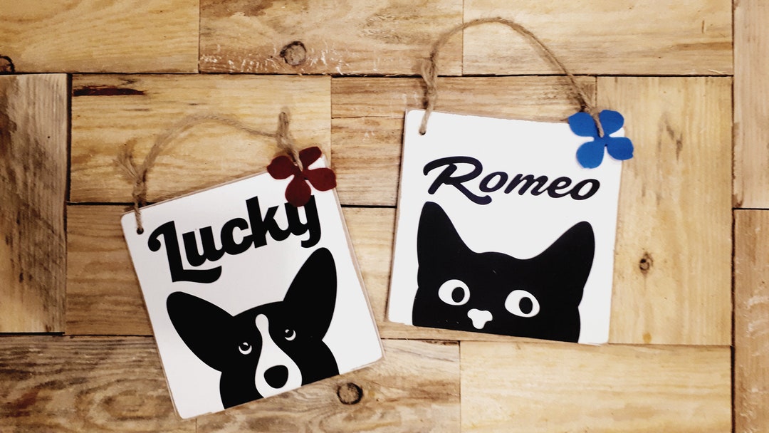 Dog Name Plate, Cat Name Plate, Kennel Plaque, Decorative Tag, Custom ...