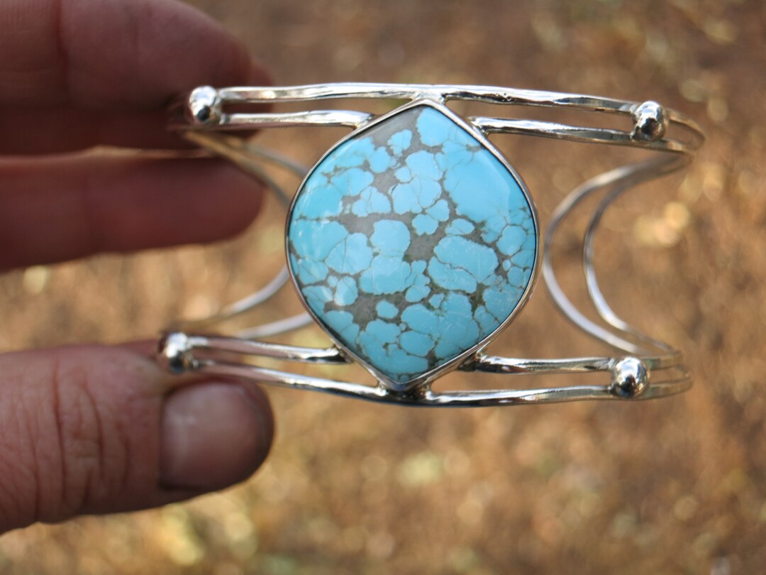 Number 8 Turquoise Statement Cuff Bracelet - Etsy