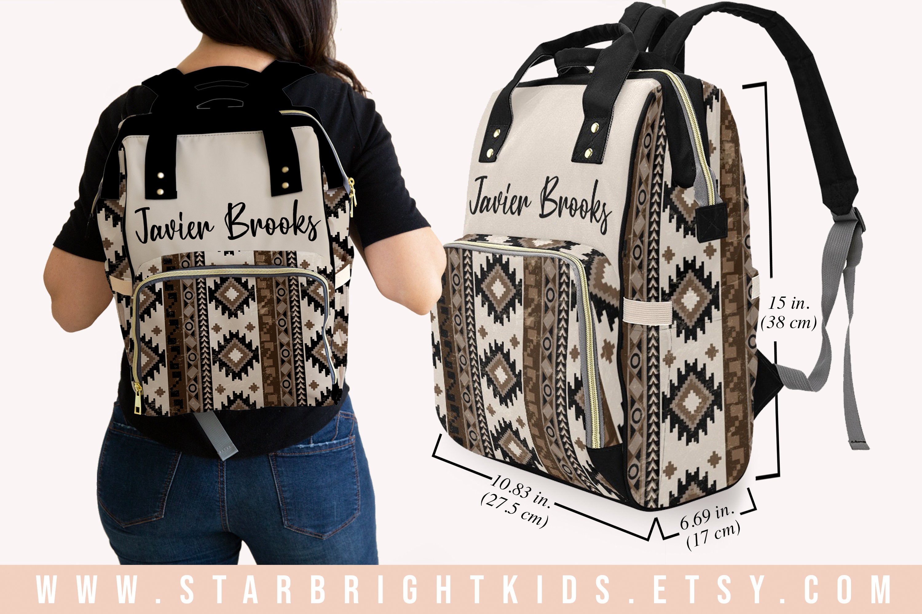 Brown Black and Tan Boho Tribal Pattern Gender Neutral - Etsy