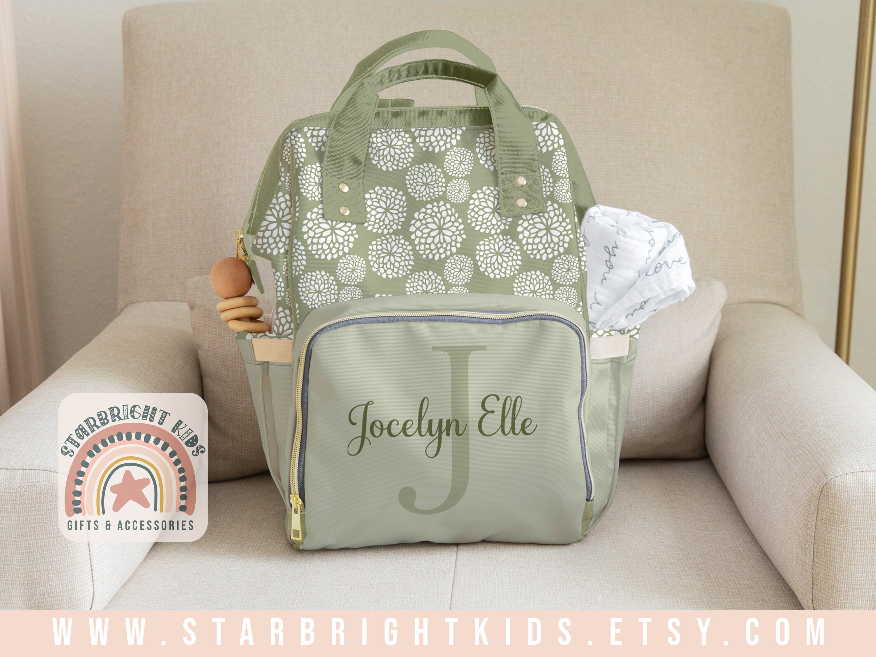 Simple Elegant Chrysanthemum Floral Pattern Customized Diaper - Etsy