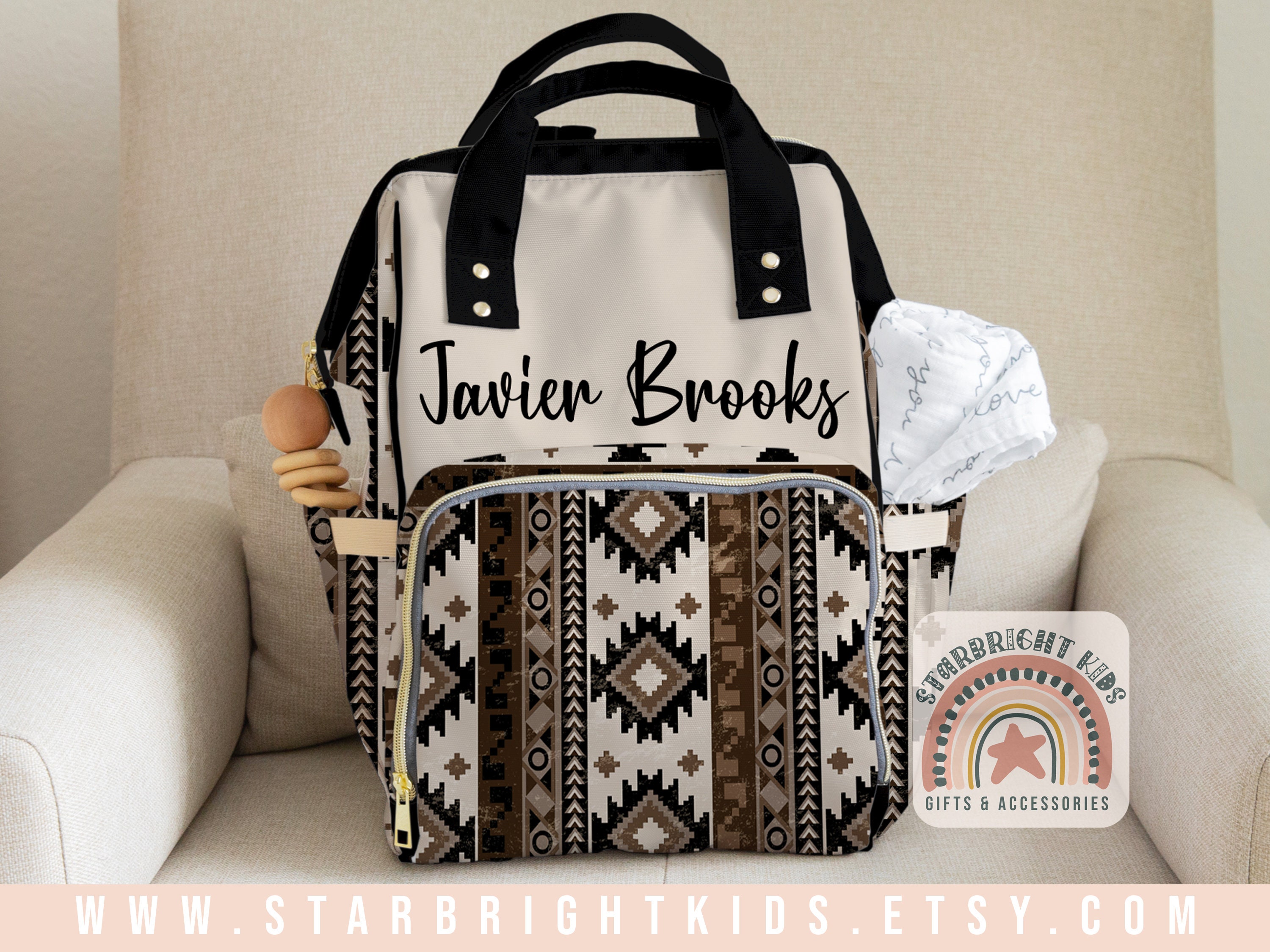 Brown Black and Tan Boho Tribal Pattern Gender Neutral - Etsy