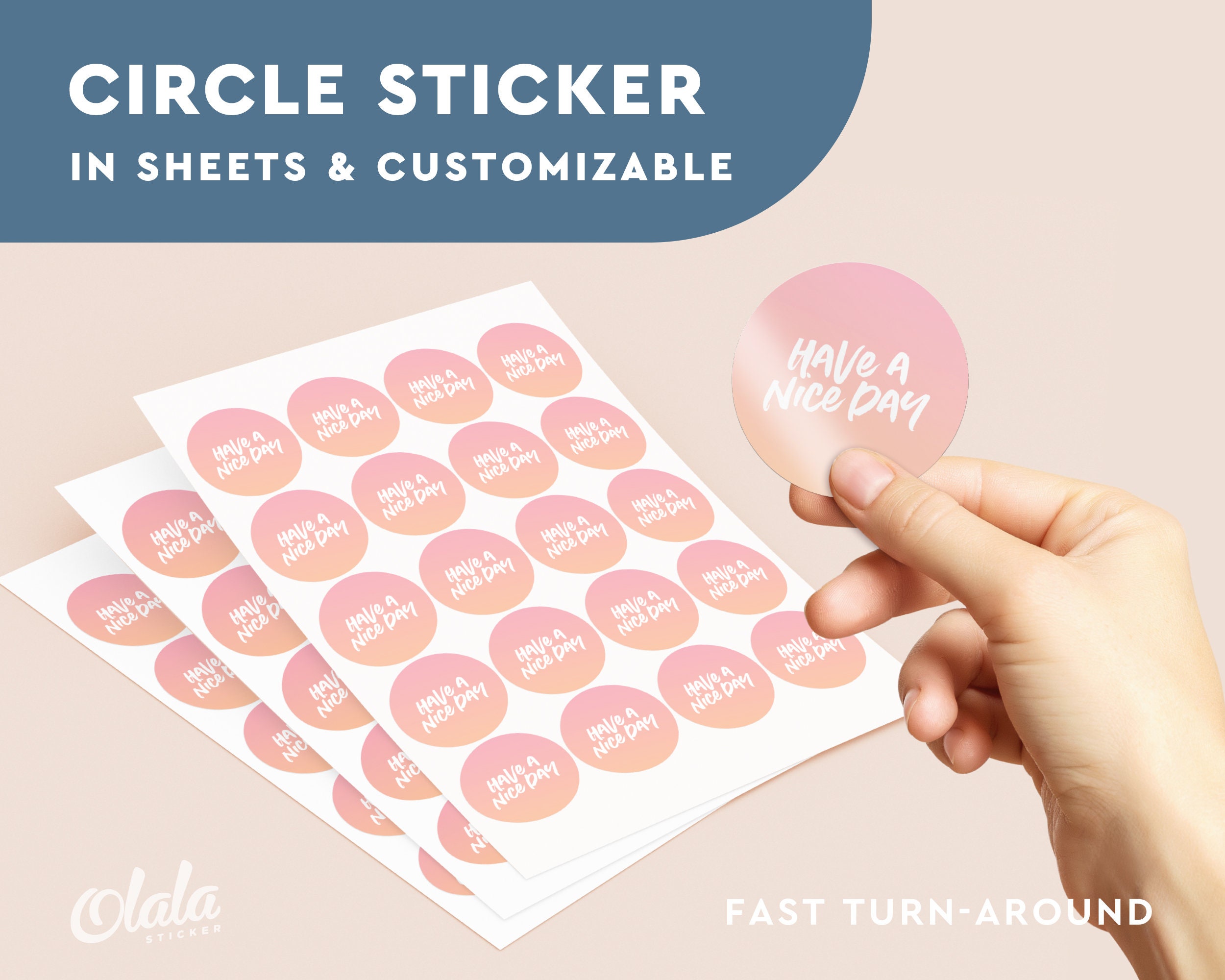 Custom Circle Sticker Personalized Circle Label Custom - Etsy Denmark