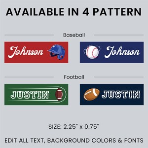 Printable Sports Theme Kids Name Label for School Supplies Daycare ...