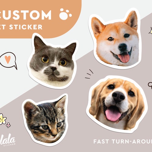 Custom Drawing Pet Sticker Minimal Style Personalized Dog - Etsy