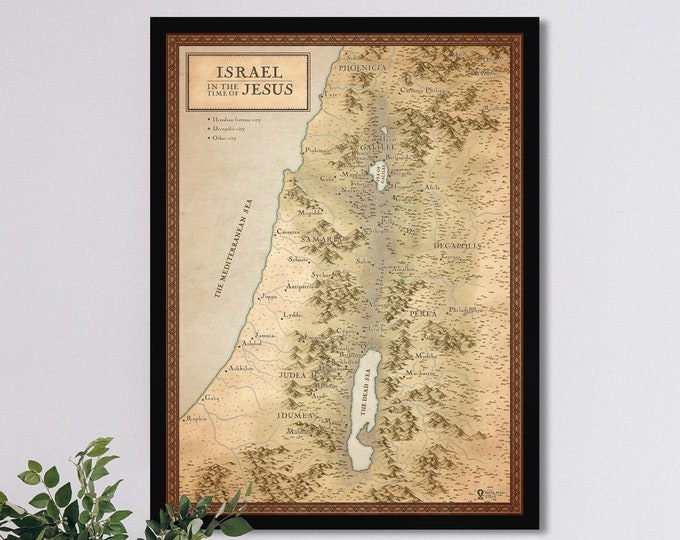 DIGITAL DOWNLOAD Map of Israel (the Holy Land in Jesus' Time) Holy Land ...