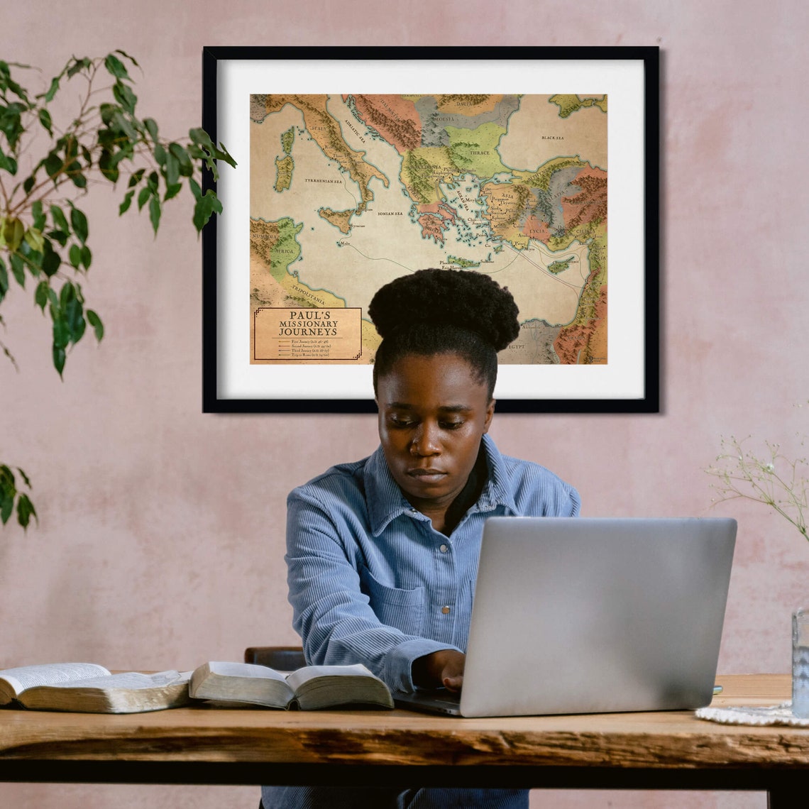 Bible Map of Pauls Missionary Journeys Ancient Maps of Early Christian ...