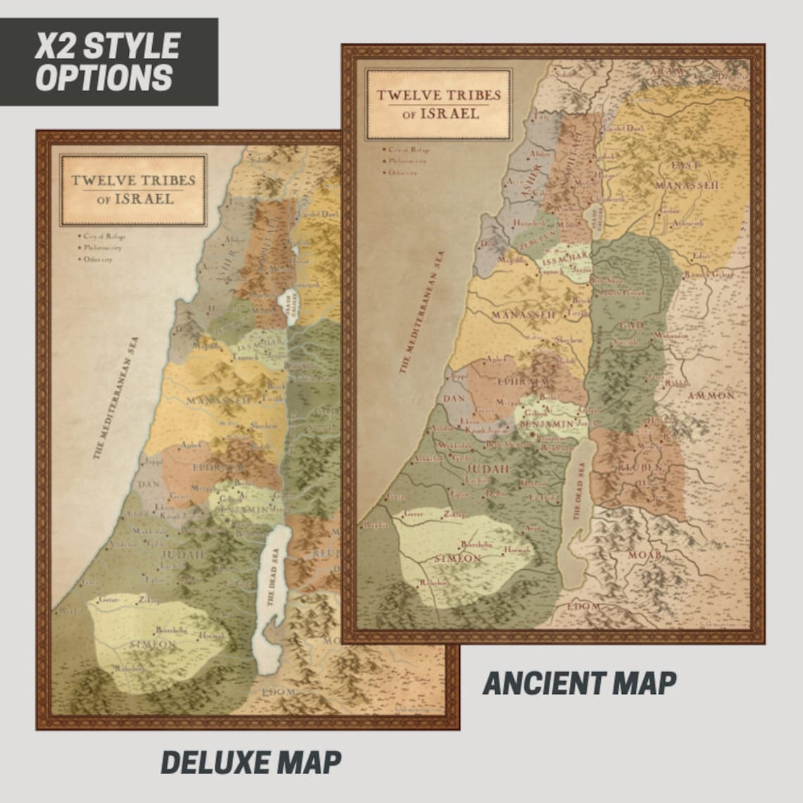 Bible Map of Israel 12 Tribes of Israel, Twelve Tribes of Israel Map ...