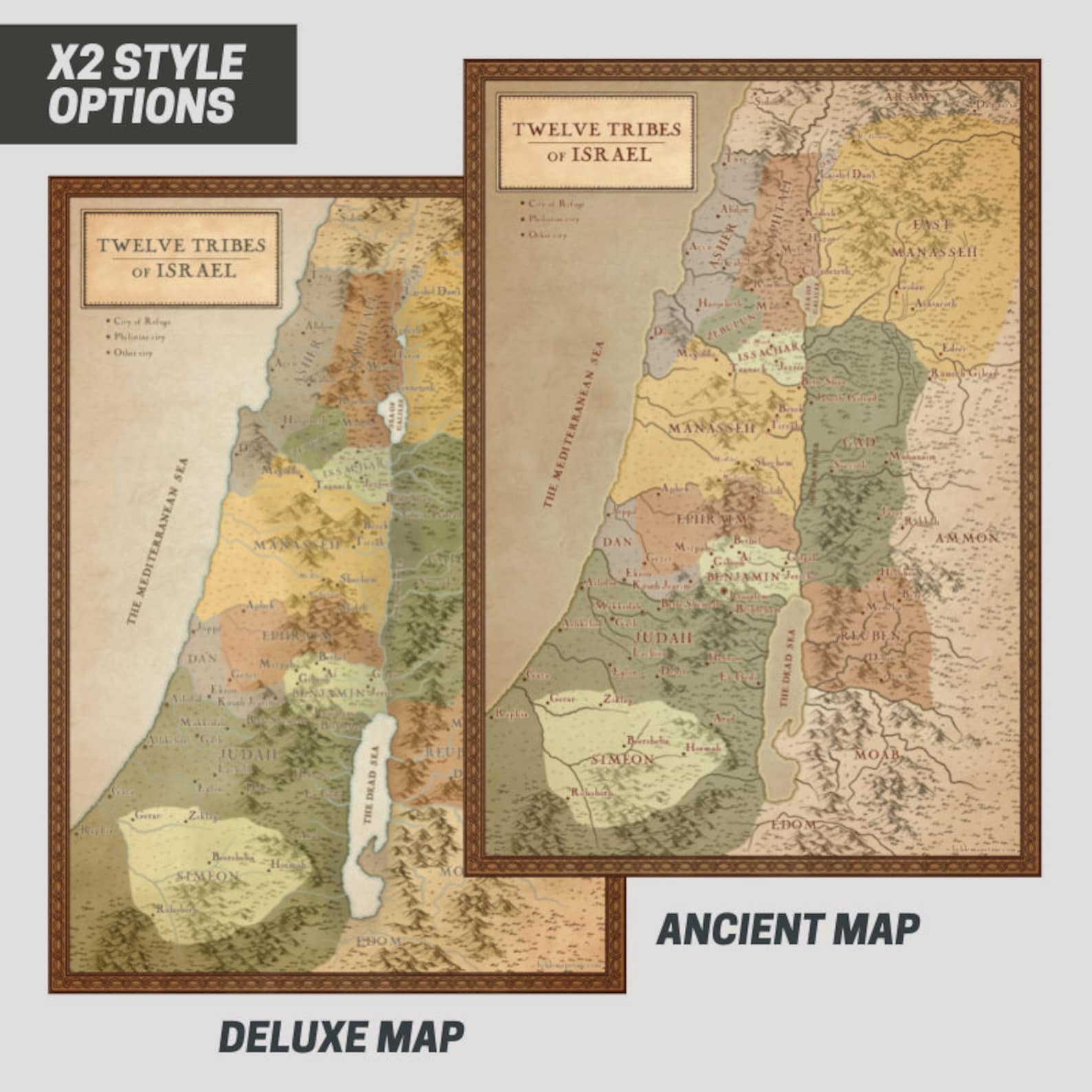 Bible Map of Israel 12 Tribes of Israel, Twelve Tribes of Israel Map ...
