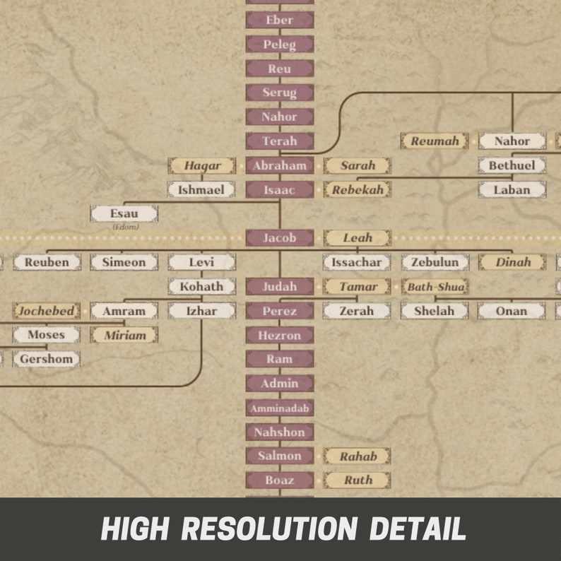 Biblical Genealogy Chart , Jesus Family Tree , Bible History Study Tool ...