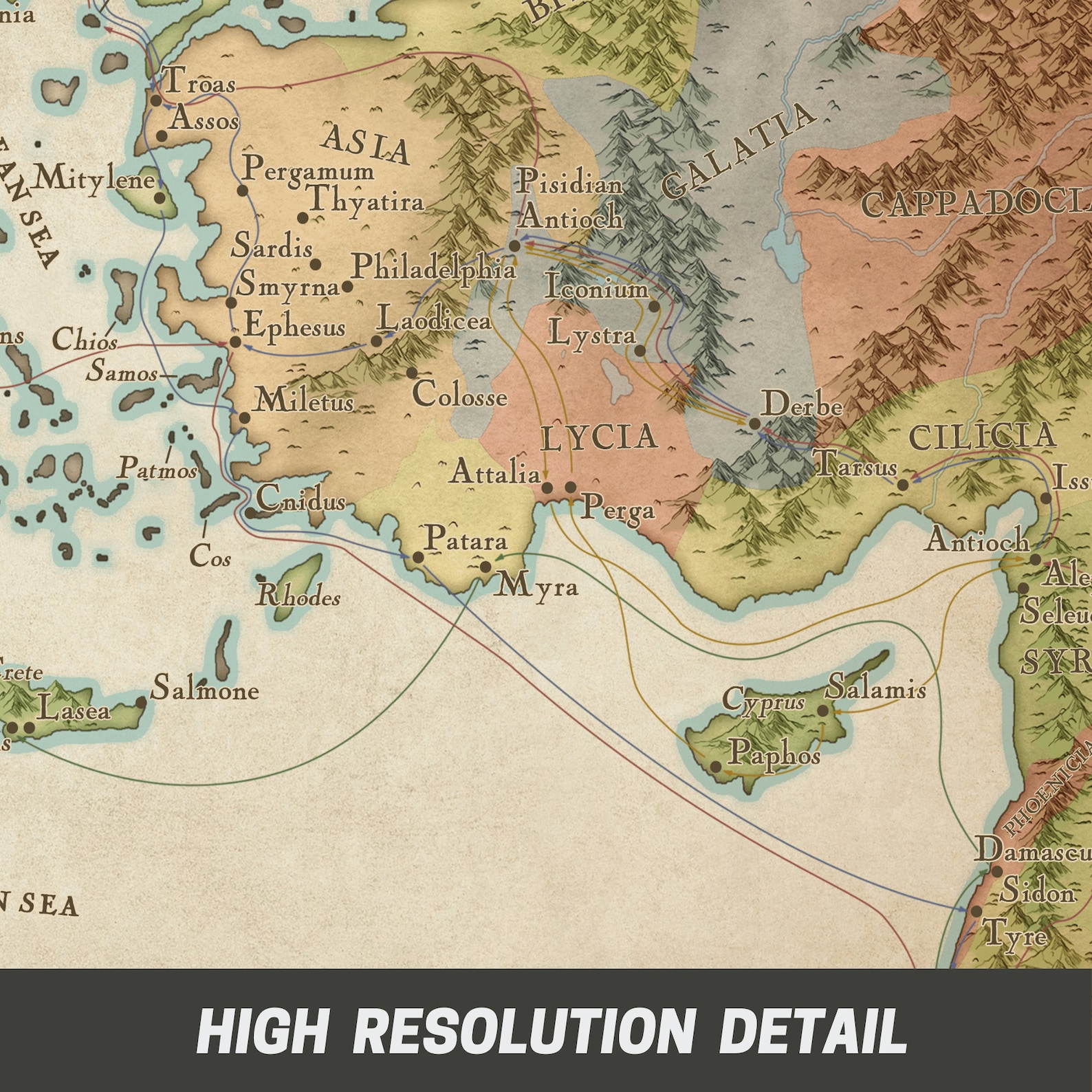 Bible Map of Paul’s Missionary Journeys - Ancient Maps of Early ...